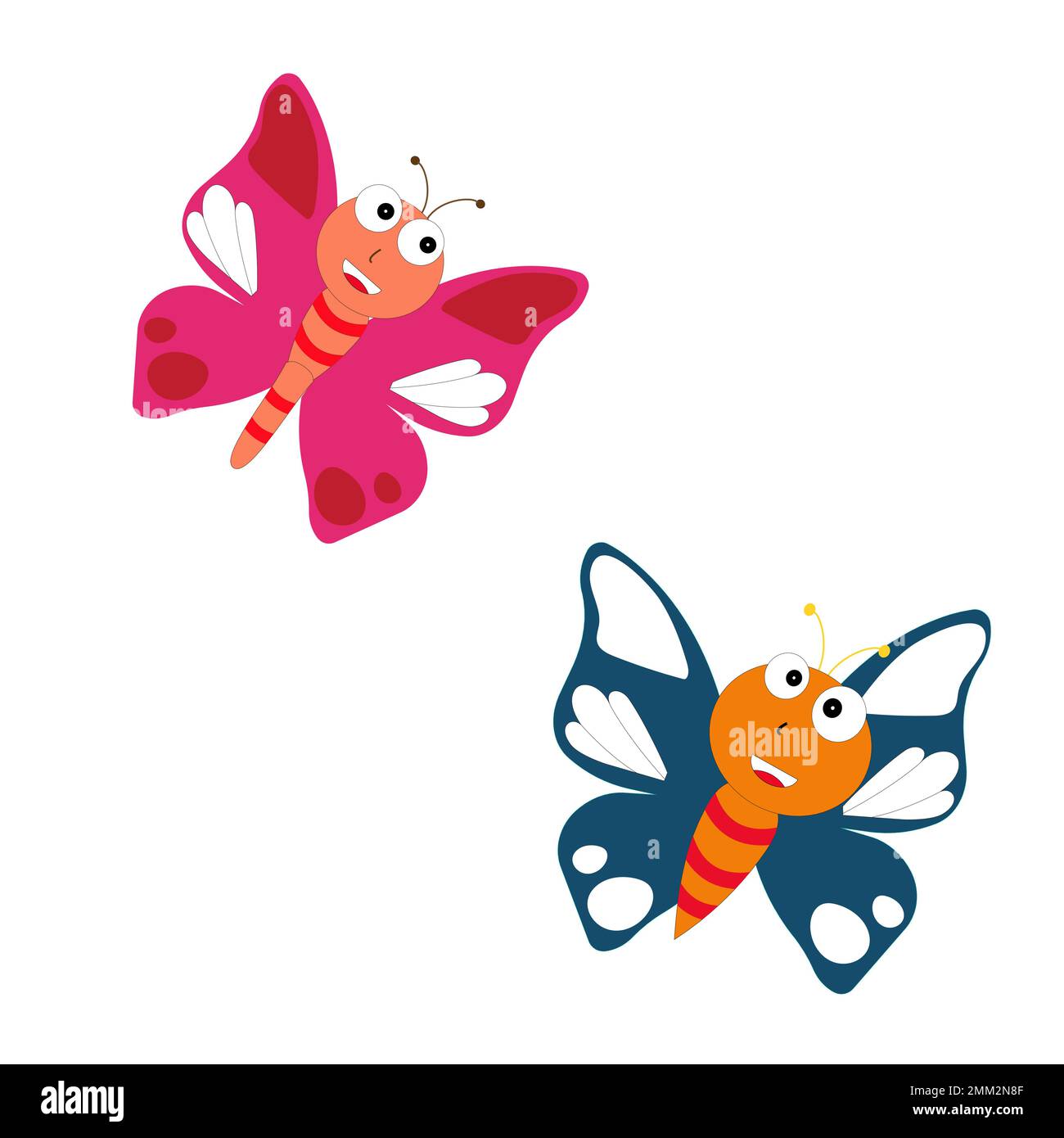 Cartoon butterfly illustration. Cute smiling character for childish ...