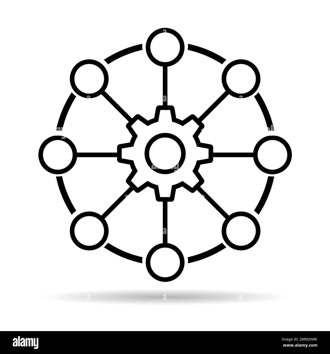 Multichannel digital design shadow icon, omnichannel flat web symbol ...