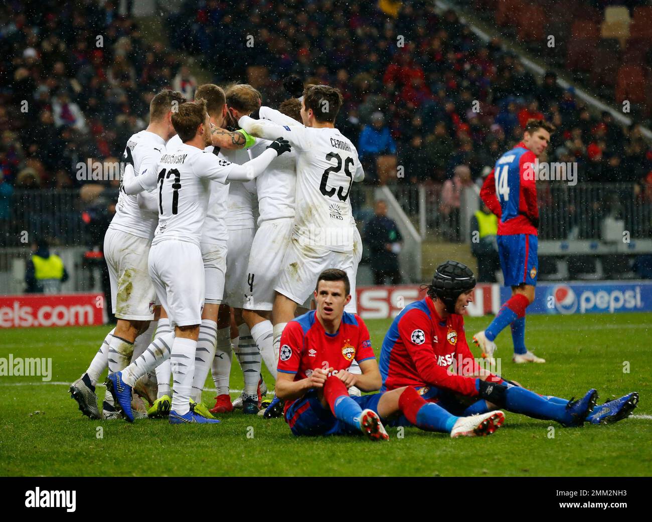 Plzen players celebrate after Plzen Roman Prochazka scored his side's ...