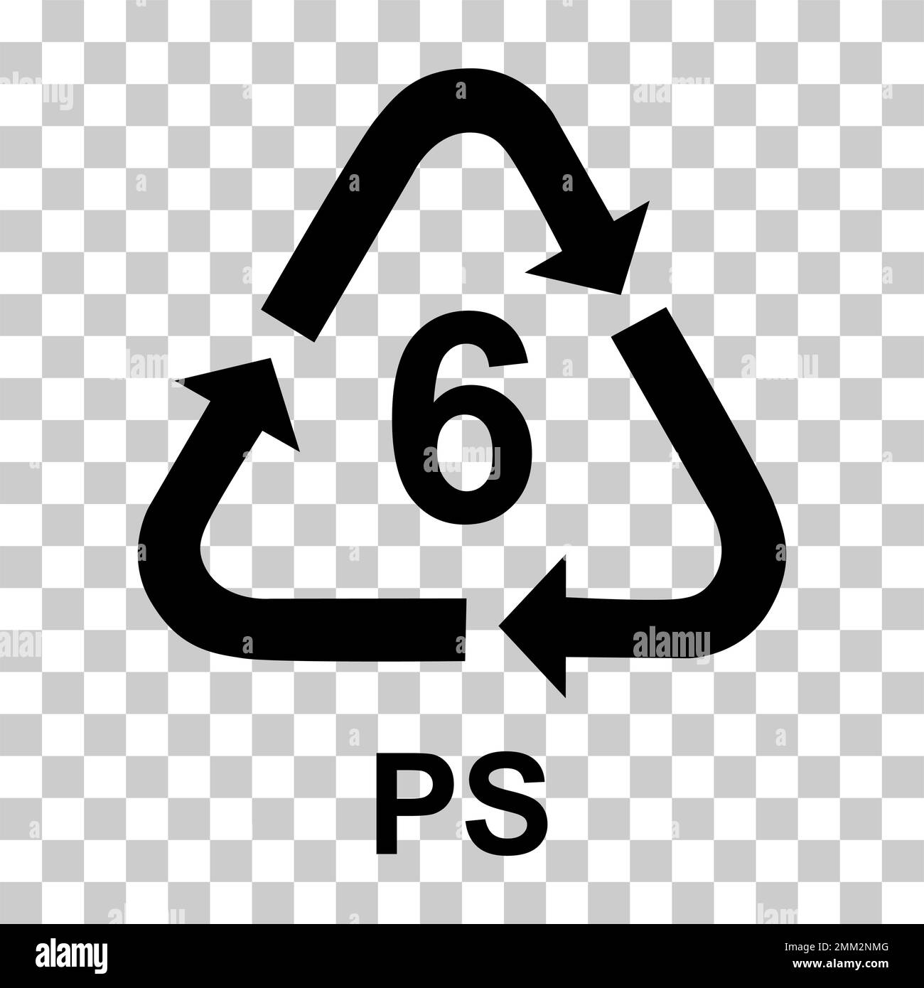 Plastic symbol, ecology recycling sign isolated on white background ...