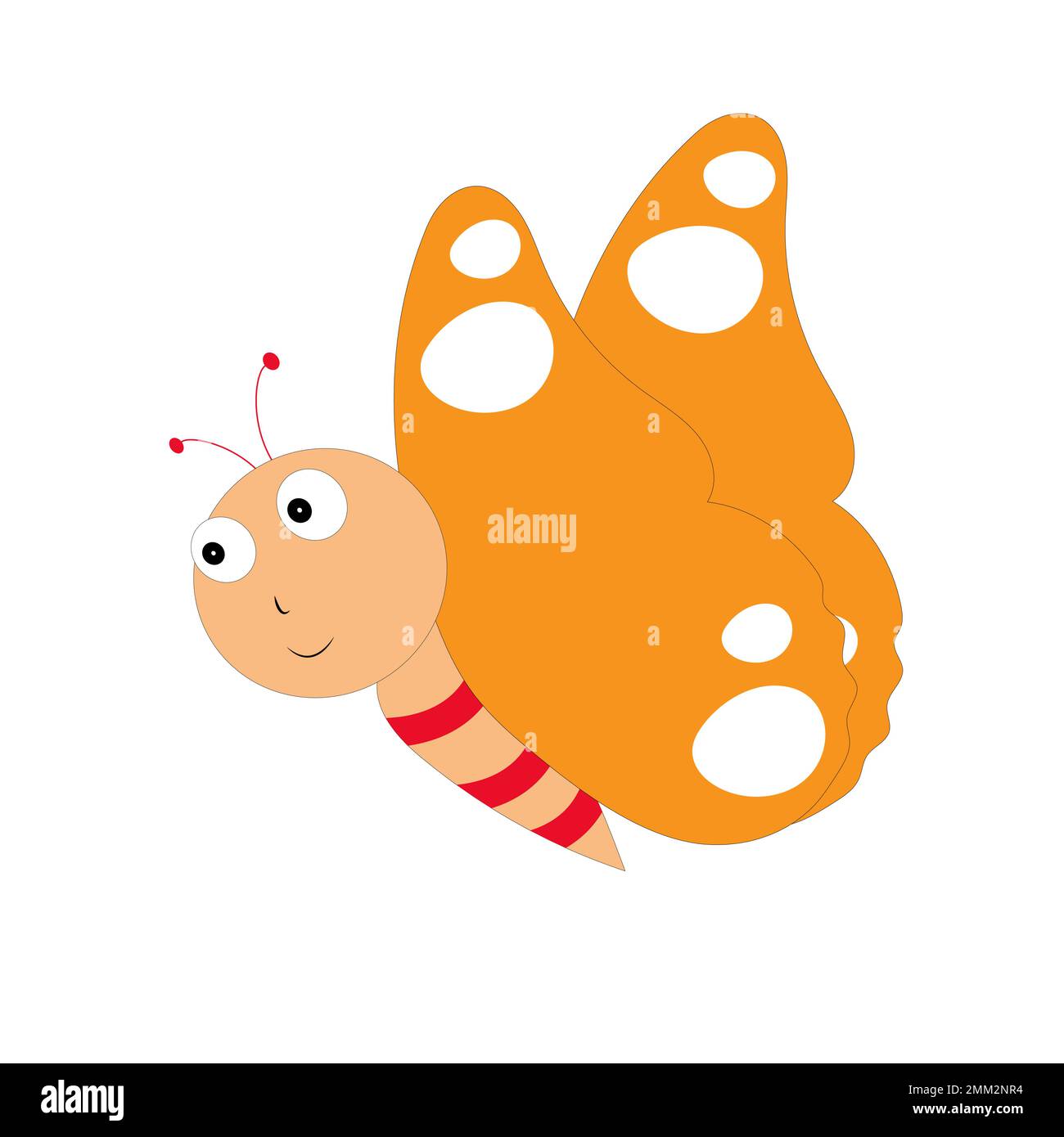 Cartoon butterfly illustration. Cute smiling character for childish ...