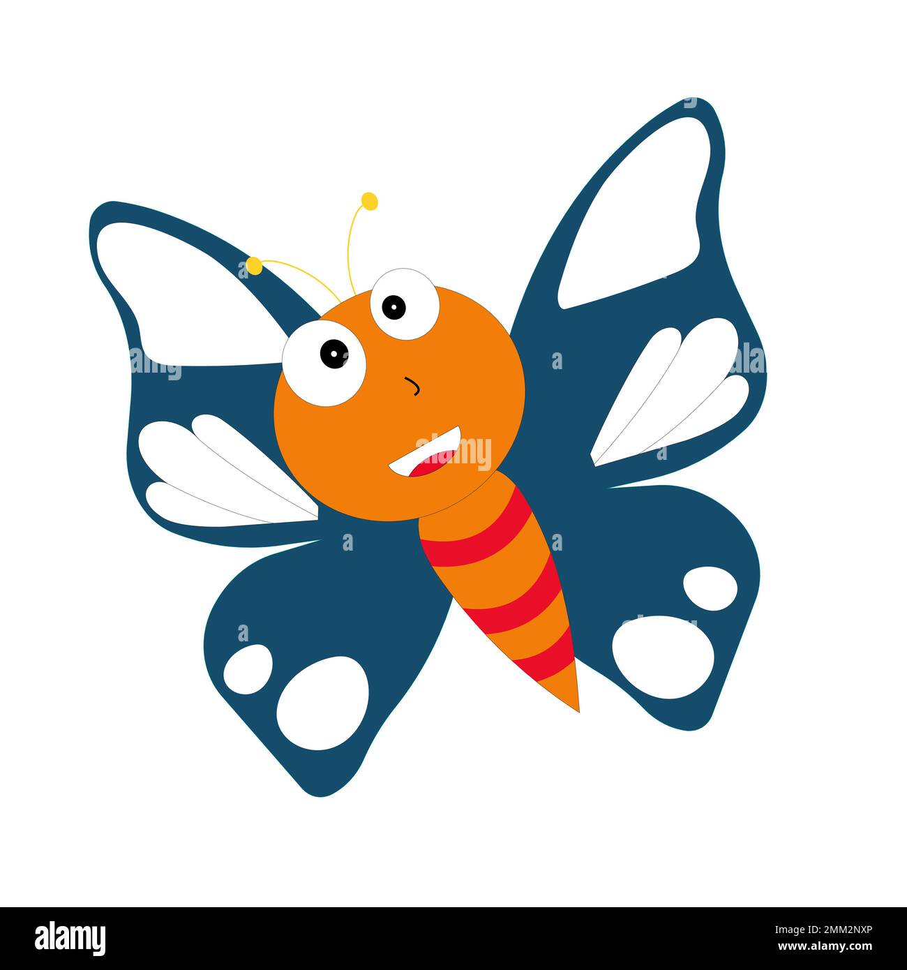 Cartoon butterfly illustration. Cute smiling character for childish ...