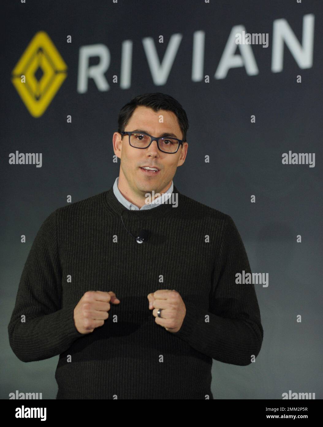 Rivian Founder and CEO RJ Scaringe unveils the first-ever electric ...