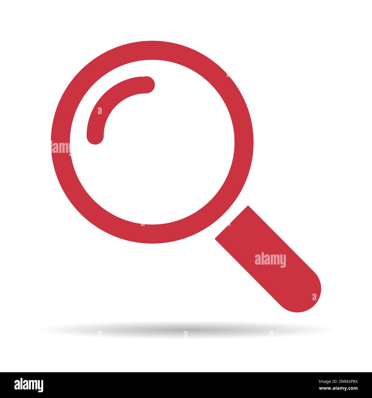 Magnifying glass icon shadow, zoom find focus symbol, loupe web ...