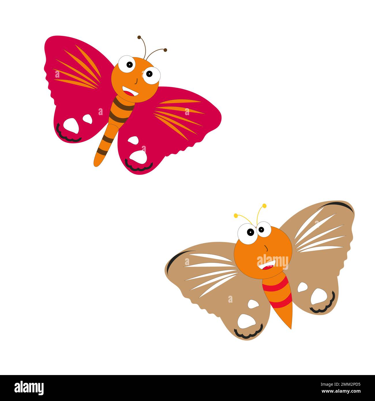 Cartoon butterfly illustration. Cute smiling character for childish ...