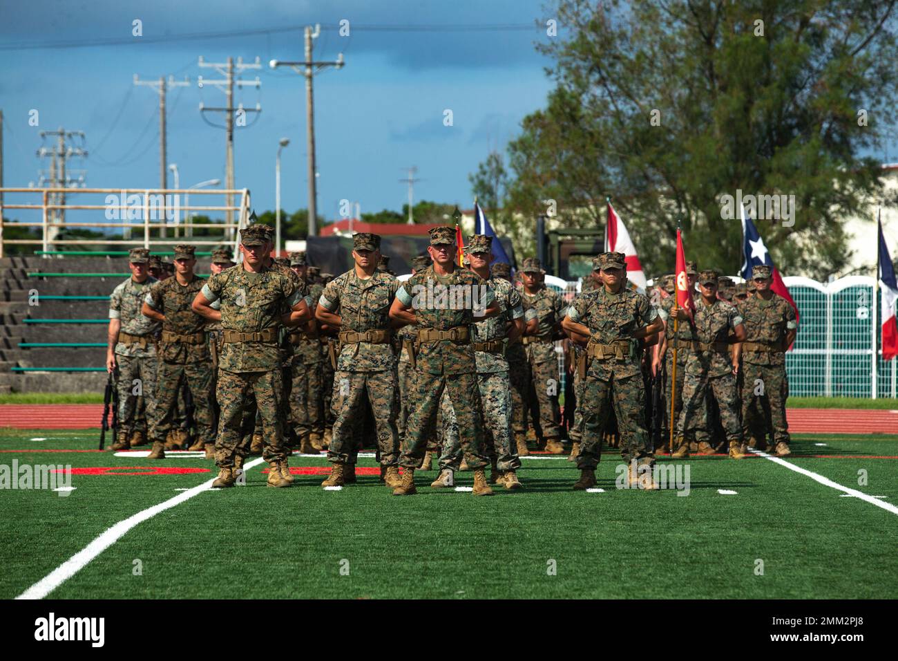 U.S. Marines with 3d Marine Division participate in a battle colors ...