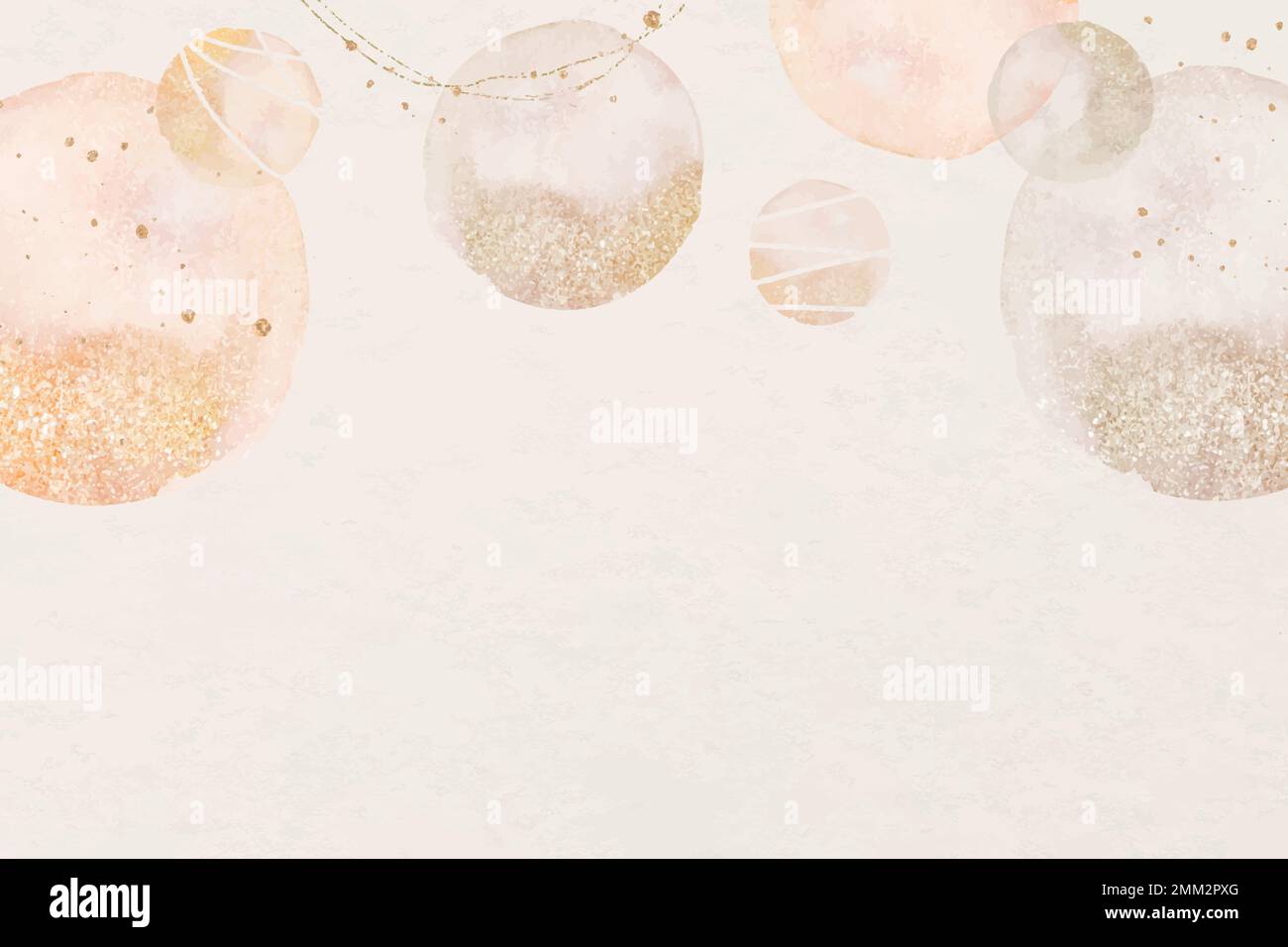 Aesthetic peach background, holiday design in watercolor & glitter ...