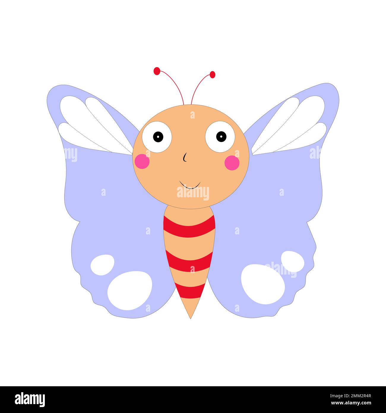 Cartoon butterfly illustration. Cute smiling character for childish ...