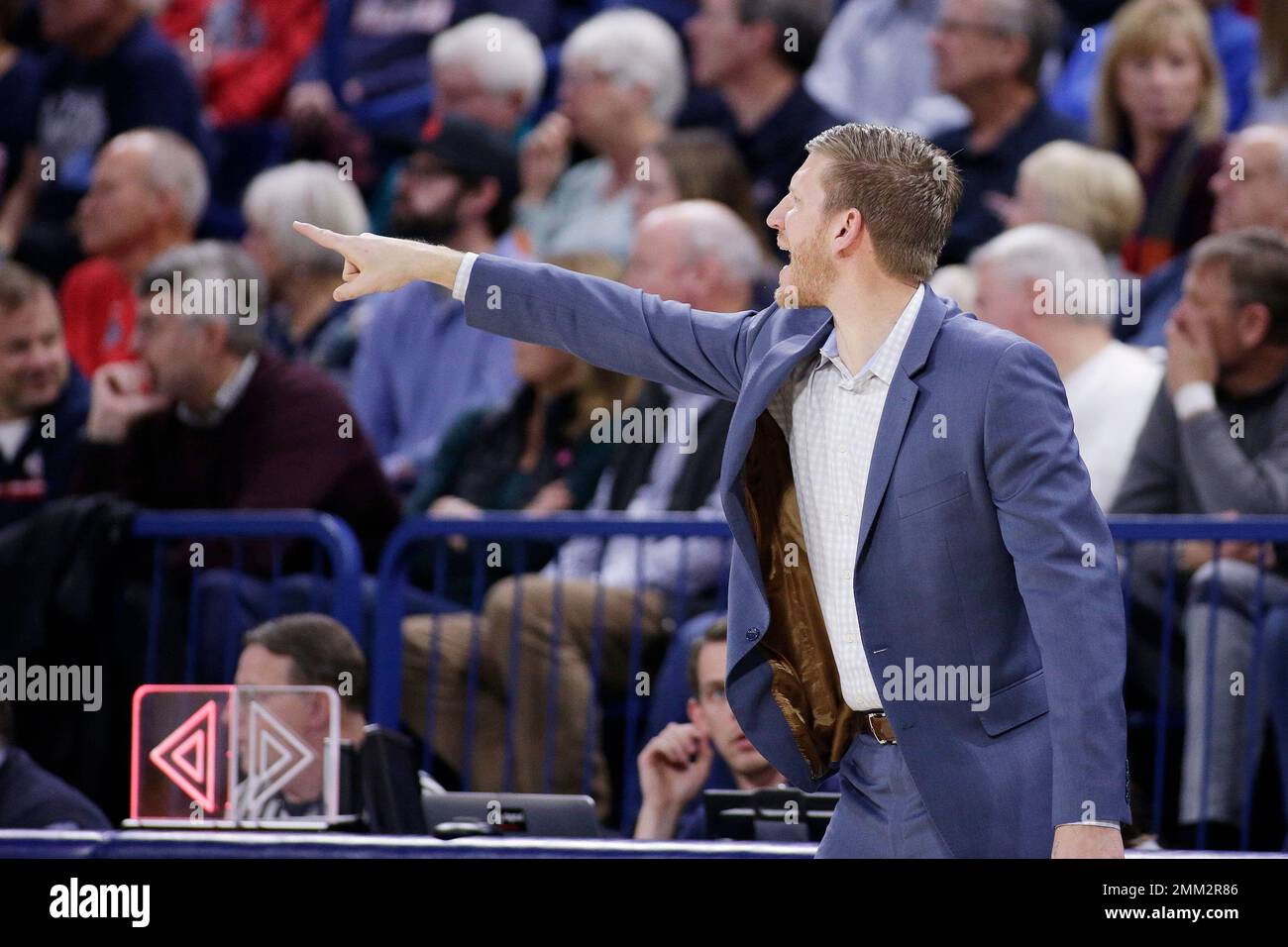North Dakota State head coach David Richman shouts to his team during ...
