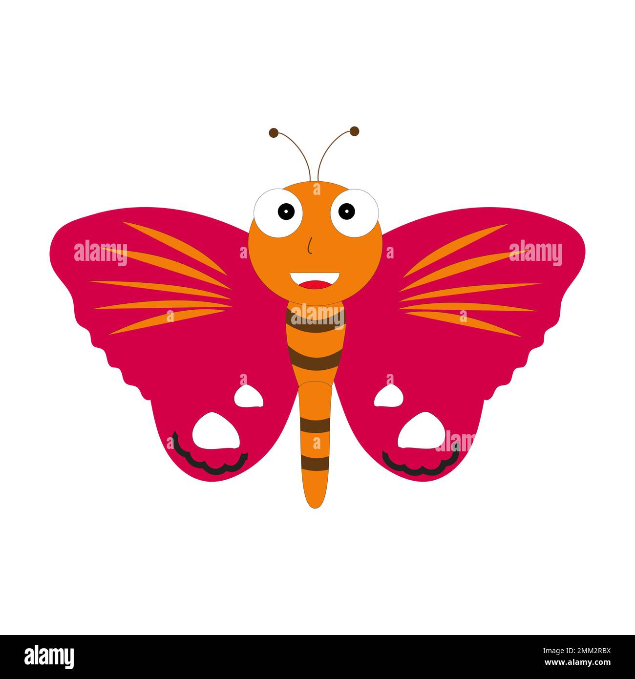 Cartoon butterfly illustration. Cute smiling character for childish ...