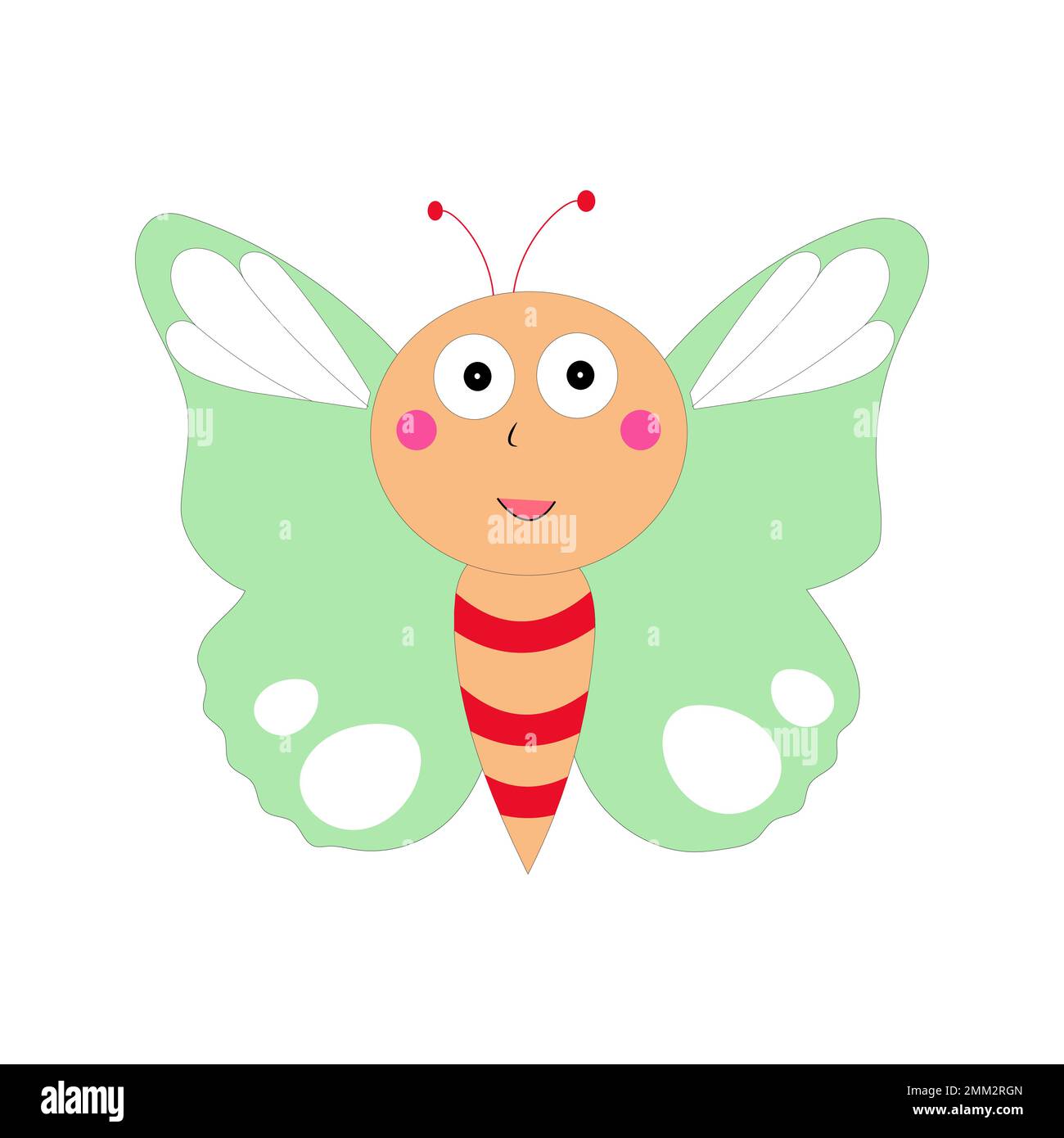 Cartoon butterfly illustration. Cute smiling character for childish ...