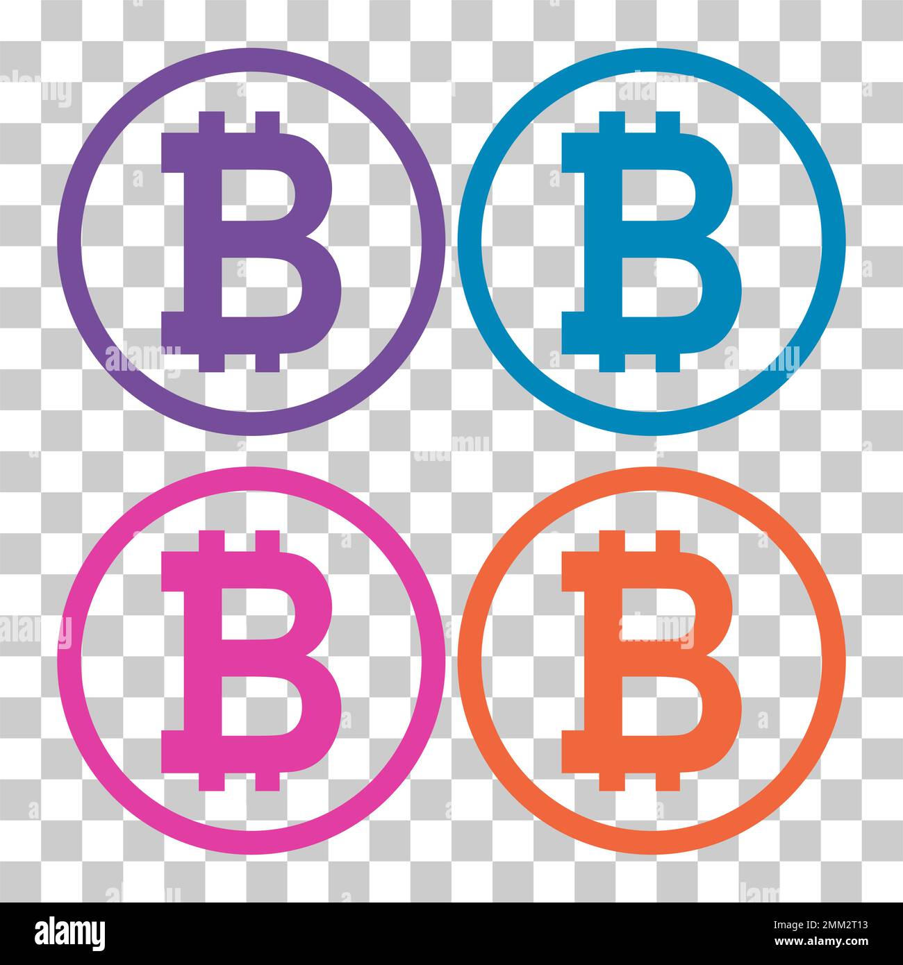 Set of Bitcoin web coin, internet electronic crypto design symbol ...