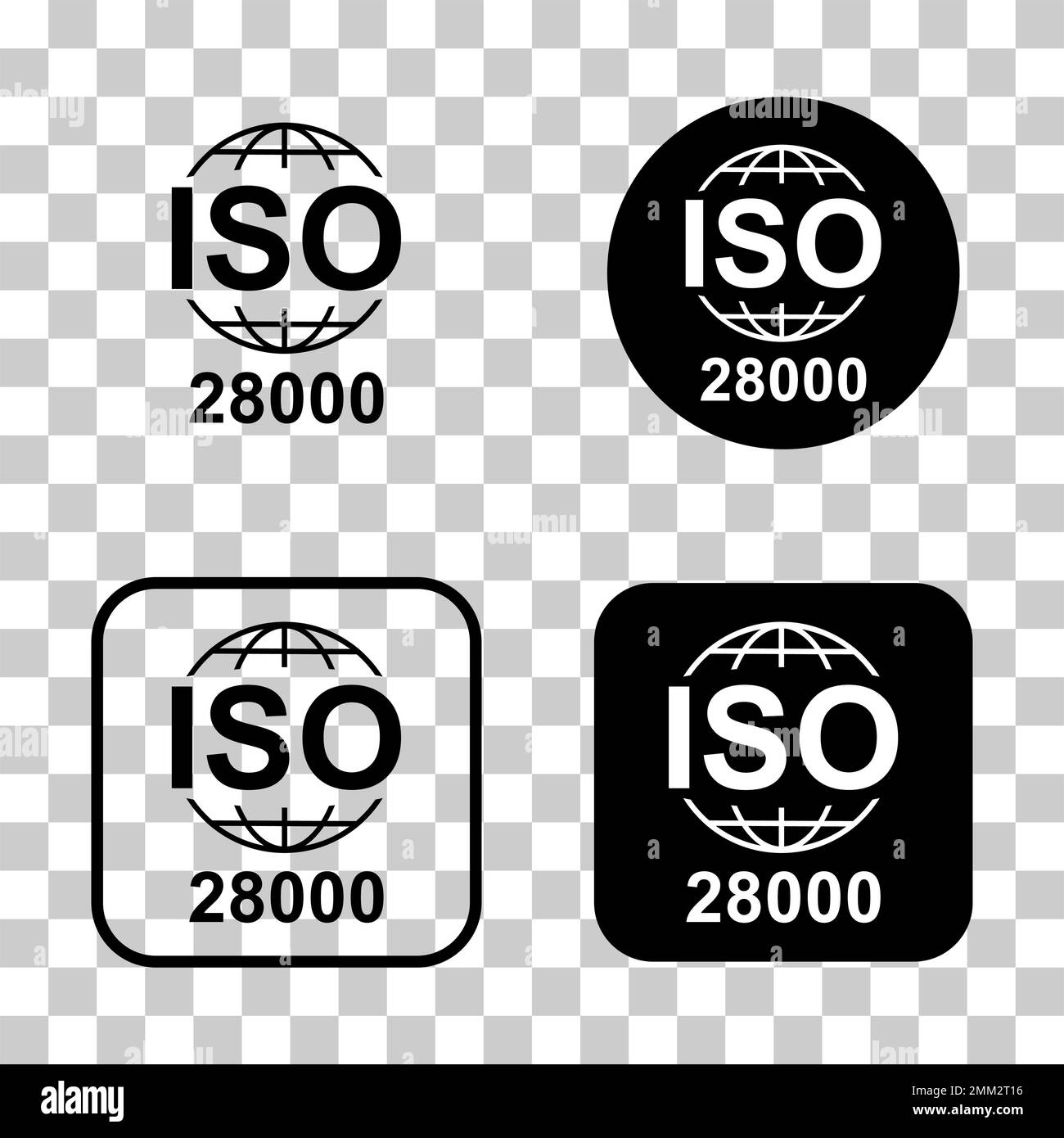 set of Iso 28000 icon. Security Management Systems. Standard quality ...