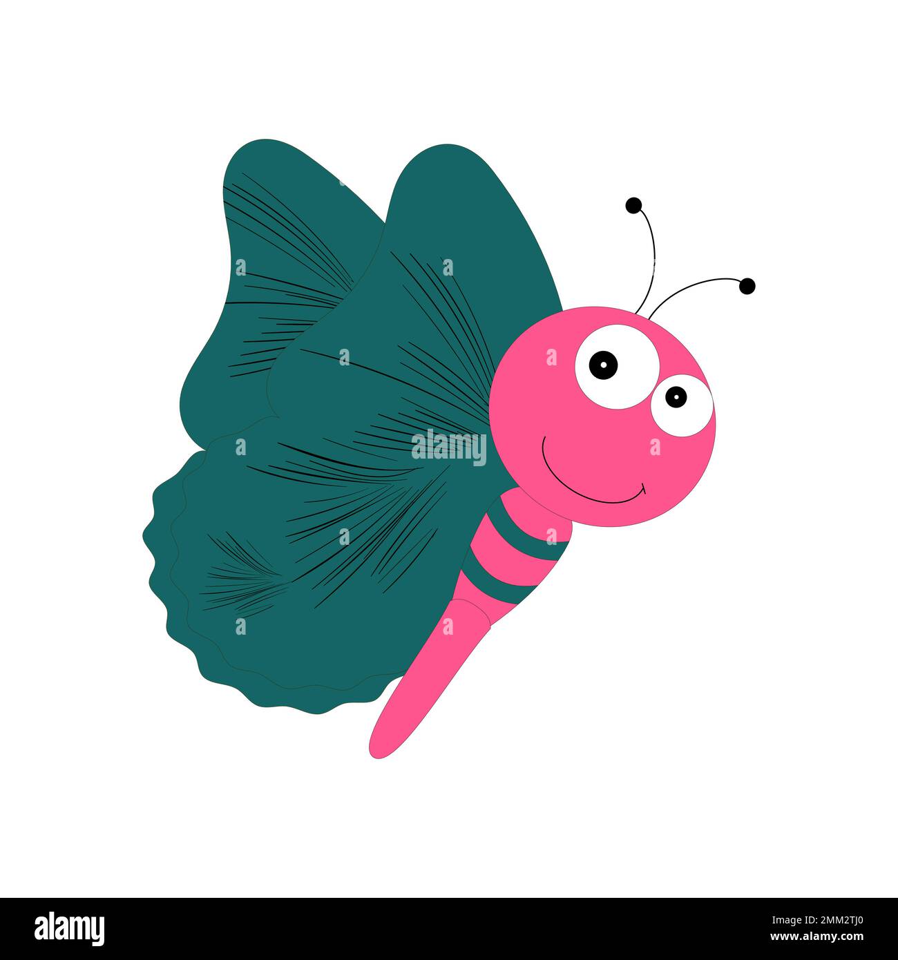 Cartoon butterfly illustration. Cute smiling character for childish ...