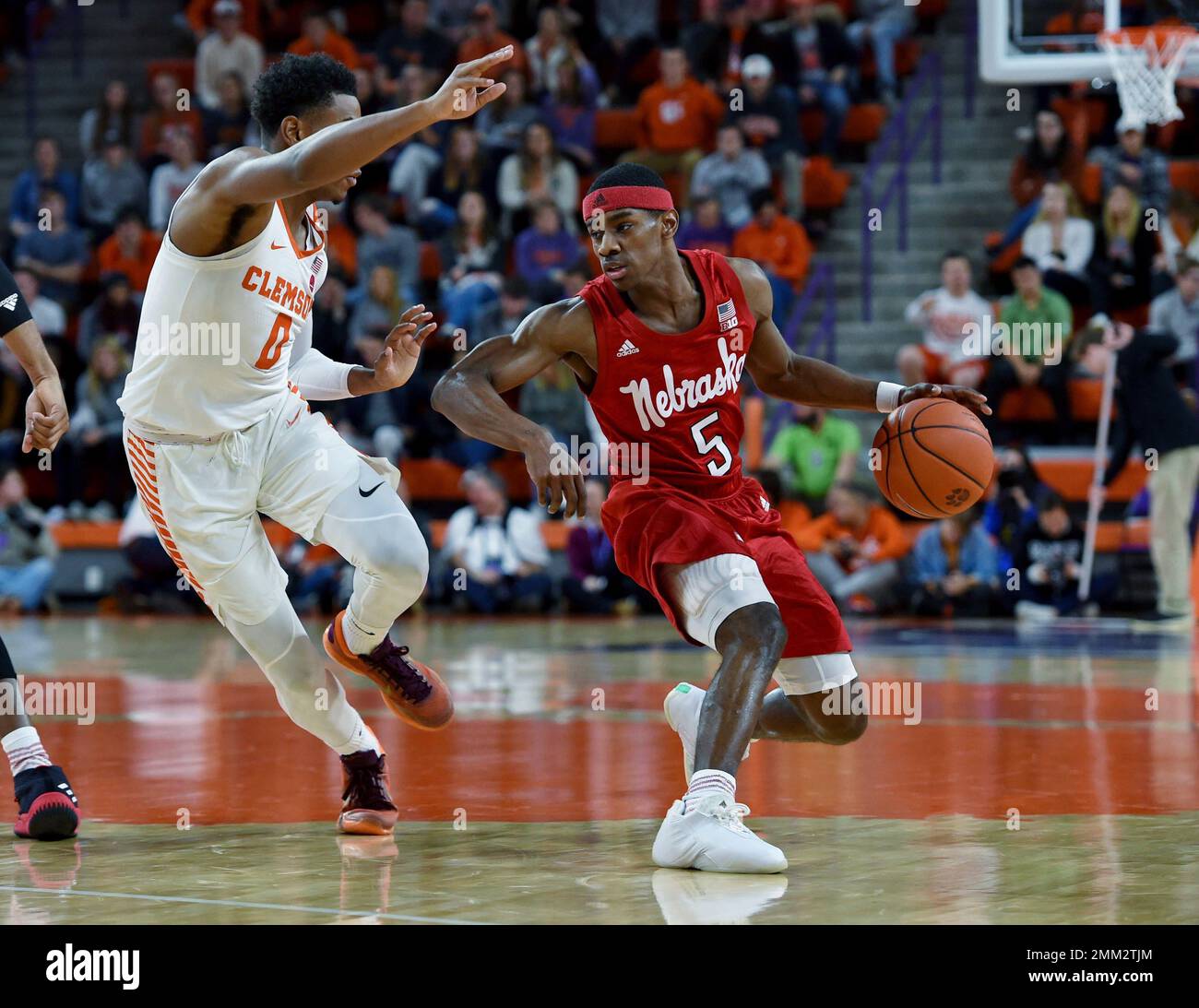 Nebraska's Glynn Watson Jr. brings the ball up the court while defended ...