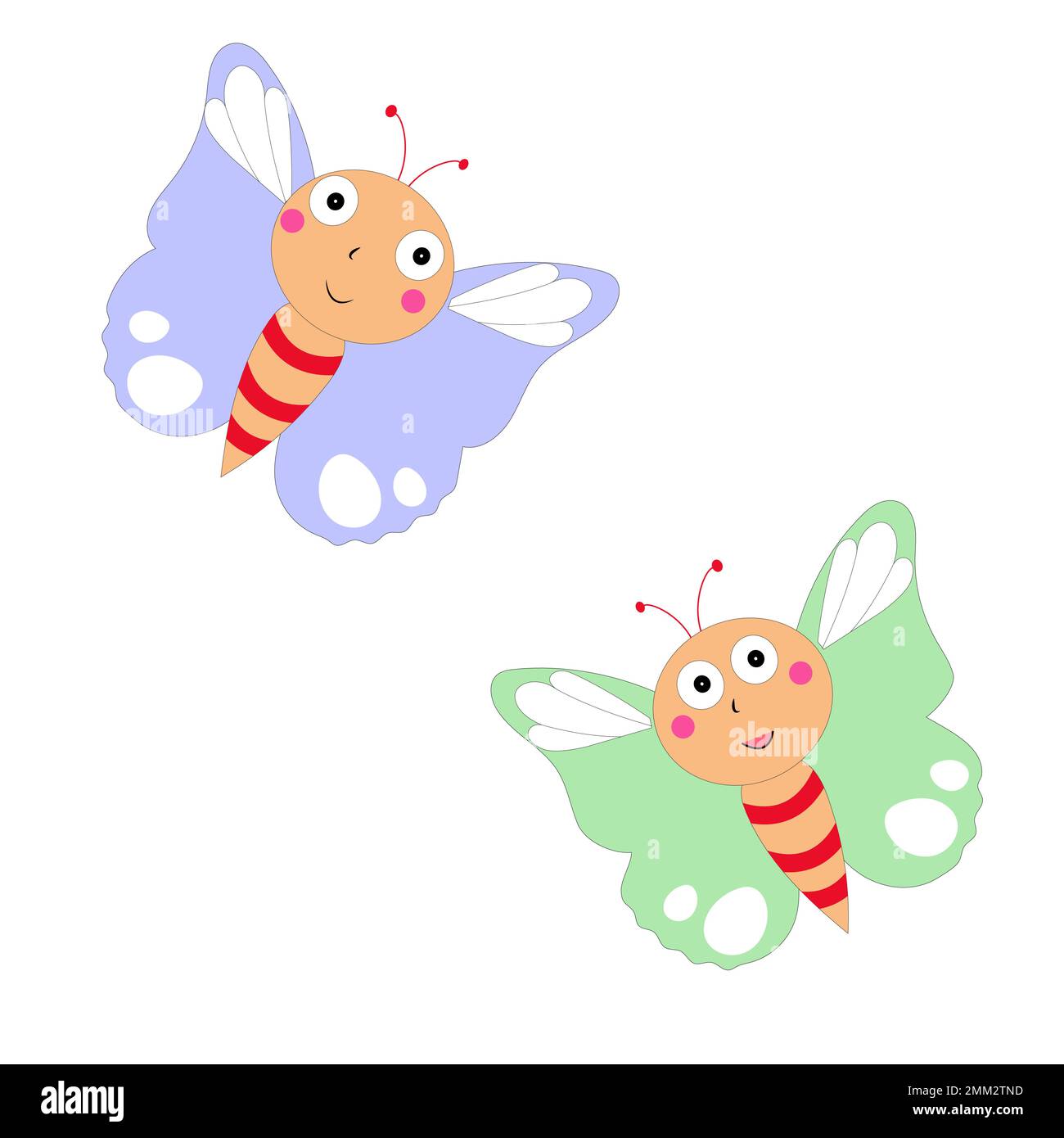 Cartoon butterfly illustration. Cute smiling character for childish ...