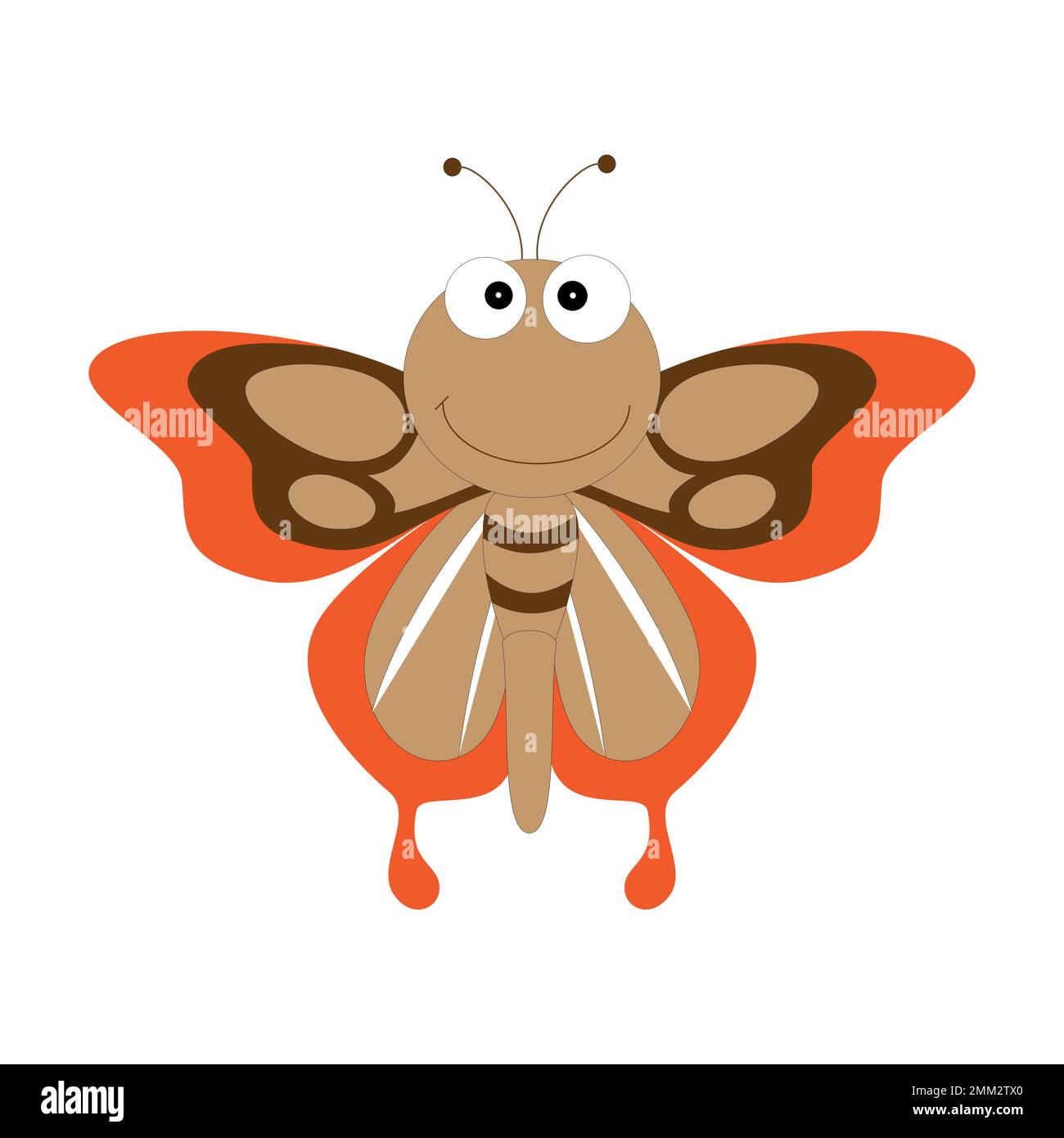 Cartoon butterfly illustration. Cute smiling character for childish ...