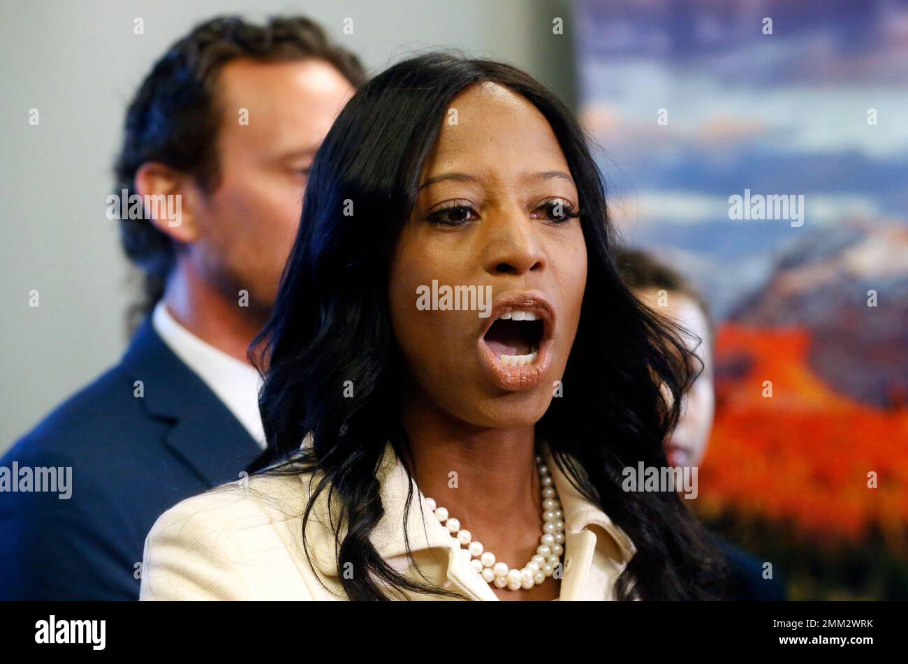 Surrounded by her family, Rep. Mia Love, R-Utah, talks about election ...