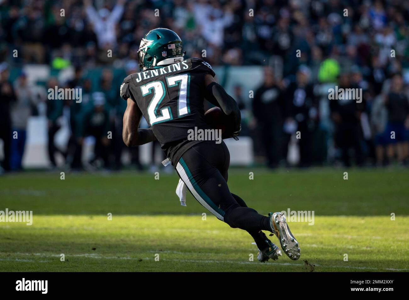 Philadelphia Eagles strong safety Malcolm Jenkins with the interception ...