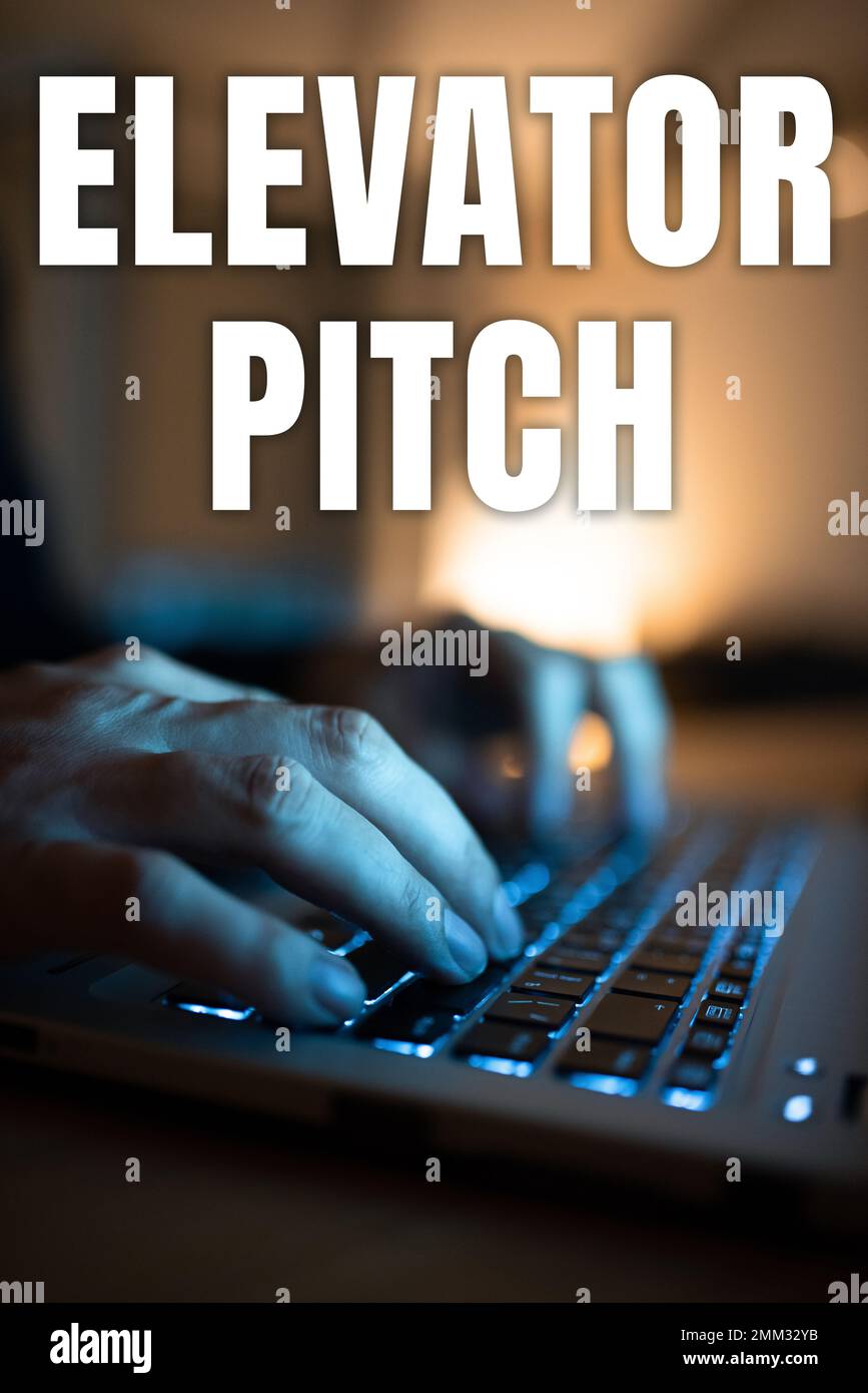 Writing displaying text Elevator Pitch. Word Written on A persuasive ...