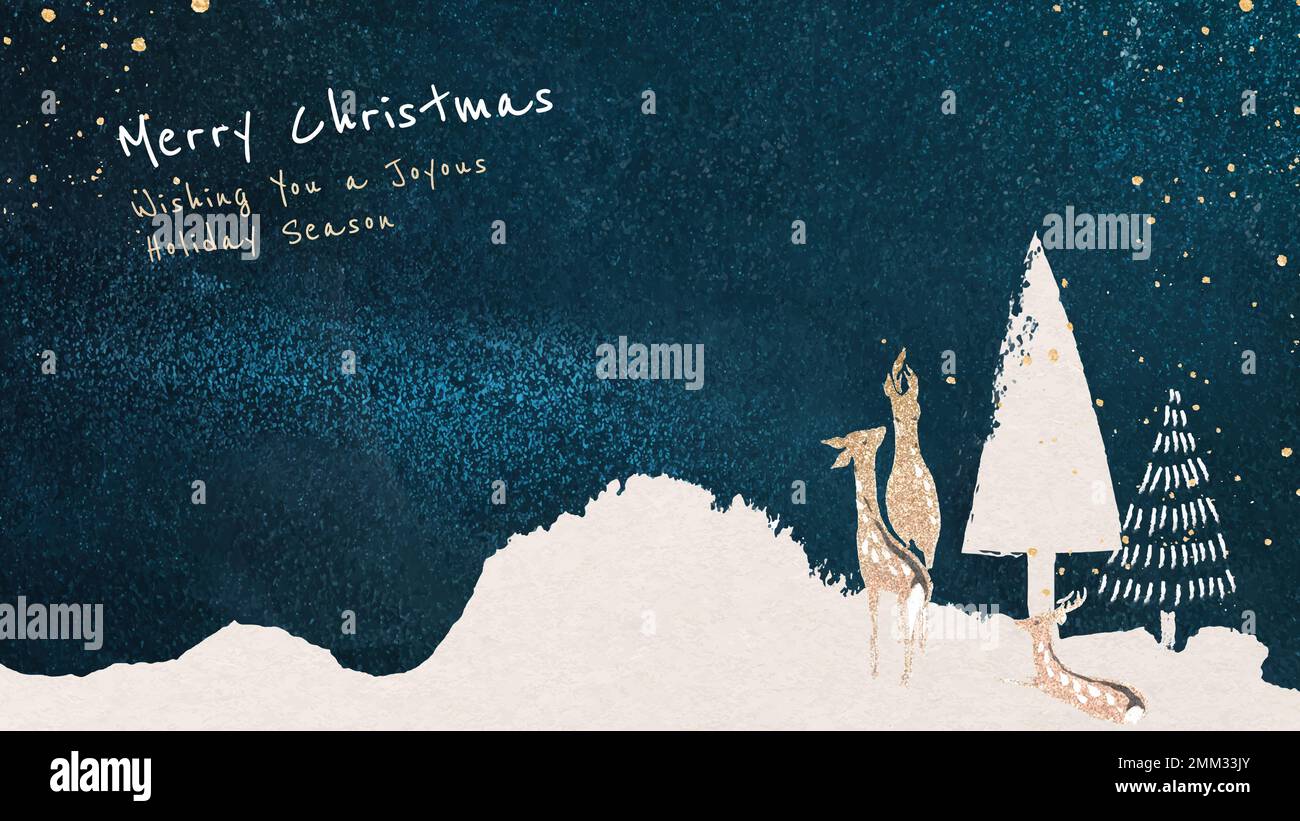 Christmas desktop wallpaper template, editable greeting, festive design ...