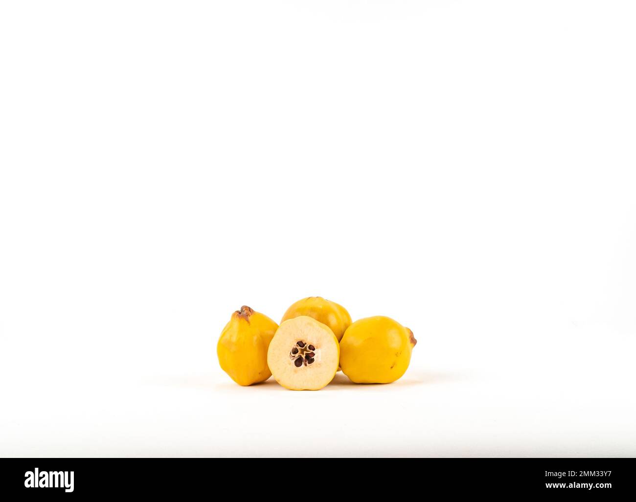 Fresh ripe quince on white background isolated. Ripe full depth of ...