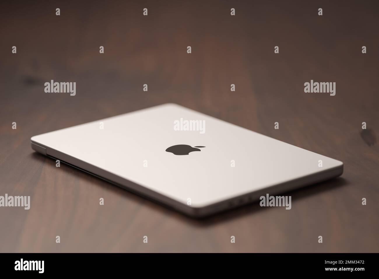 Saint-Petersburg, Russia - Circa December, 2022: closed apple macbook ...