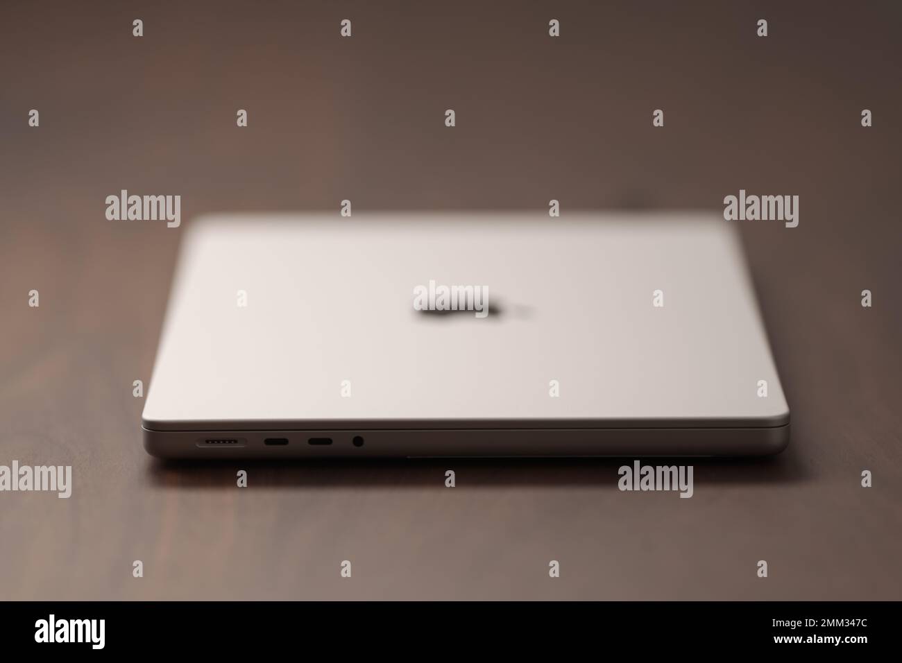 Saint-Petersburg, Russia - Circa December, 2022: closed apple macbook ...