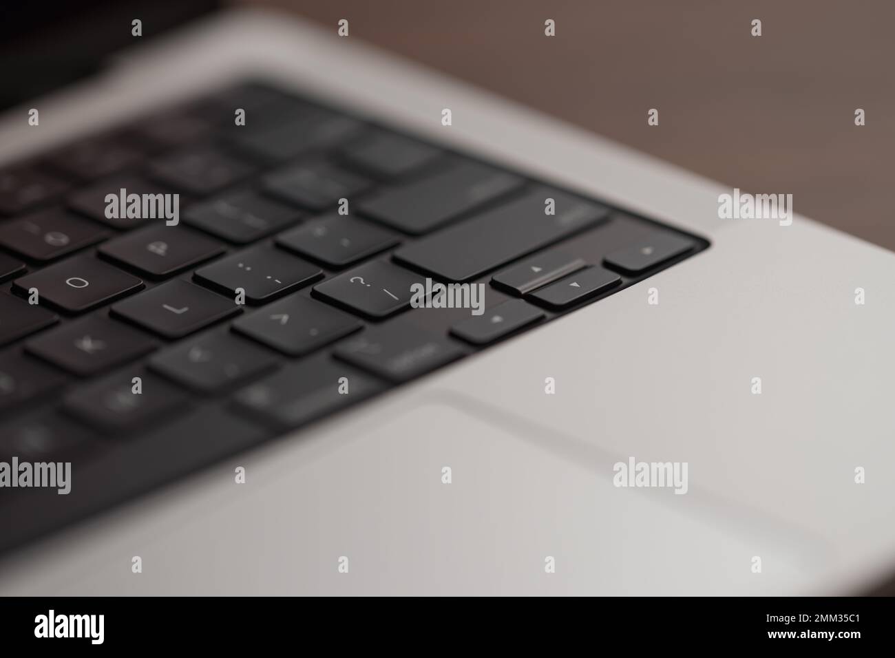 Saint-Petersburg, Russia - Circa December, 2022: closeup of new macbook ...