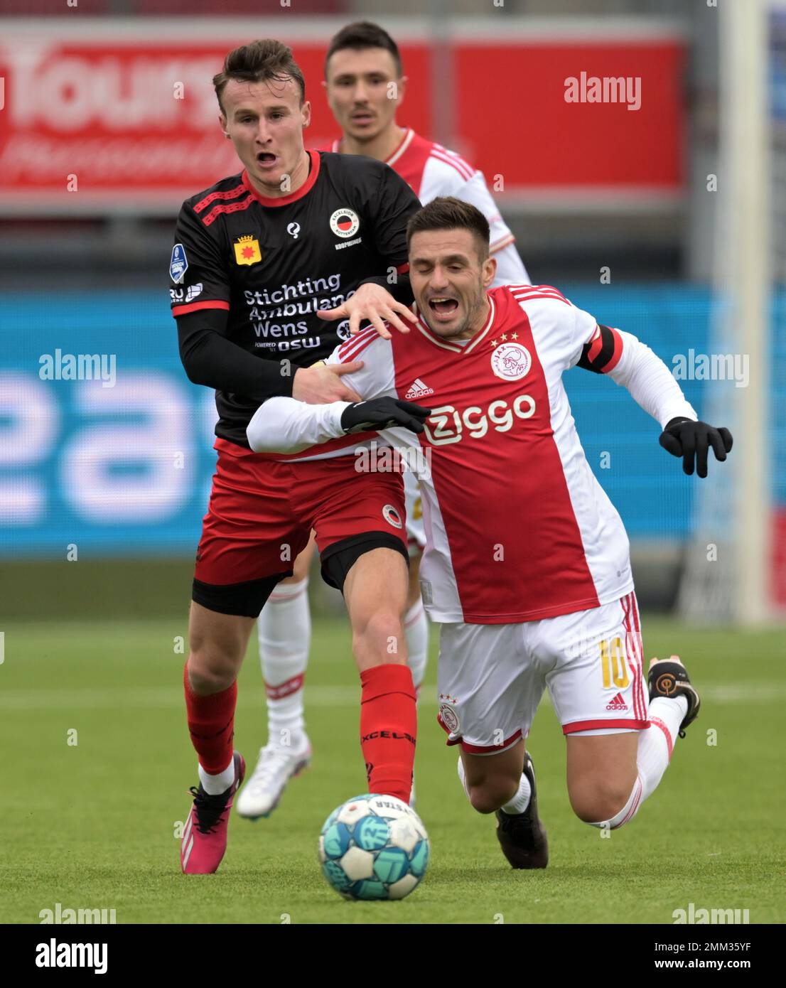 ROTTERDAM - (lr) Peer Koopmeiners of sbv Excelsior, Dusan Tadic of Ajax ...