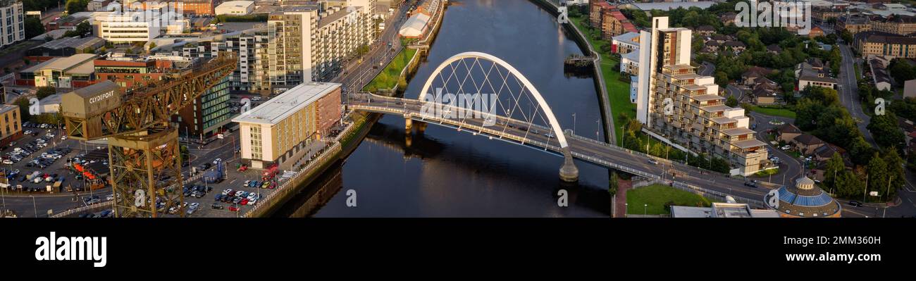 The Arc Bridge bridge shown from above over the River Clyde Stock Photo ...