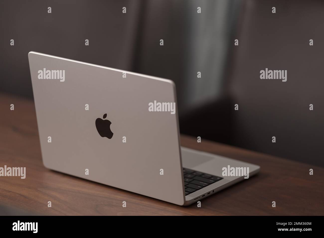 Saint-Petersburg, Russia - Circa December, 2022: open apple macbook pro ...