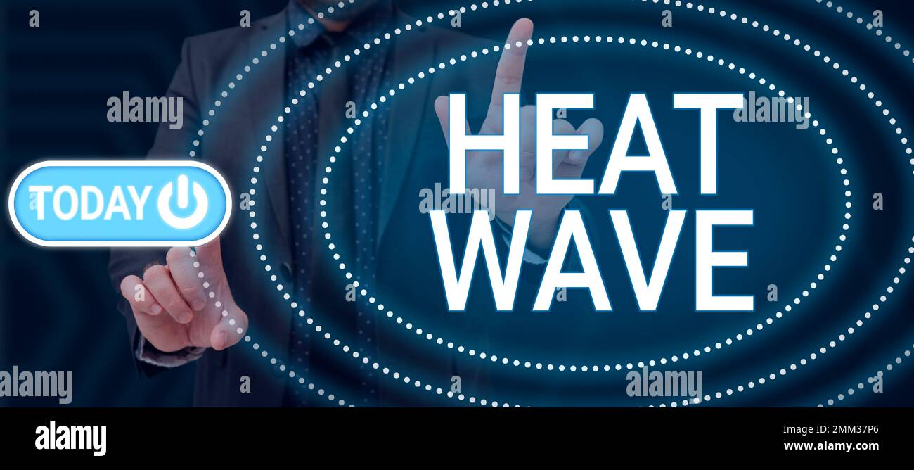 Conceptual caption Heat Wave. Business approach a prolonged period of ...