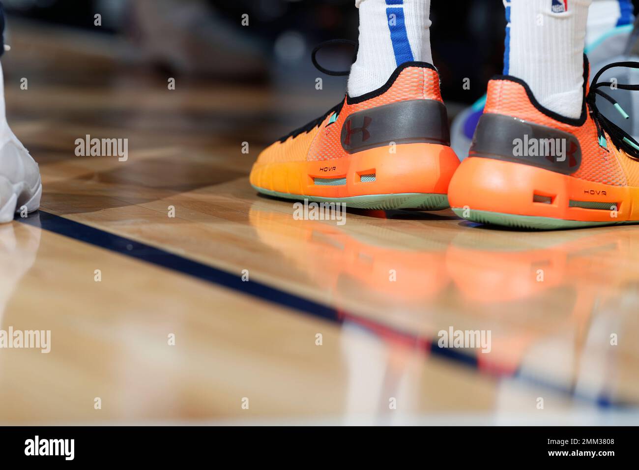 Orlando Magic forward Wesley Iwundu (25) wears UnderArmour shoes in the ...