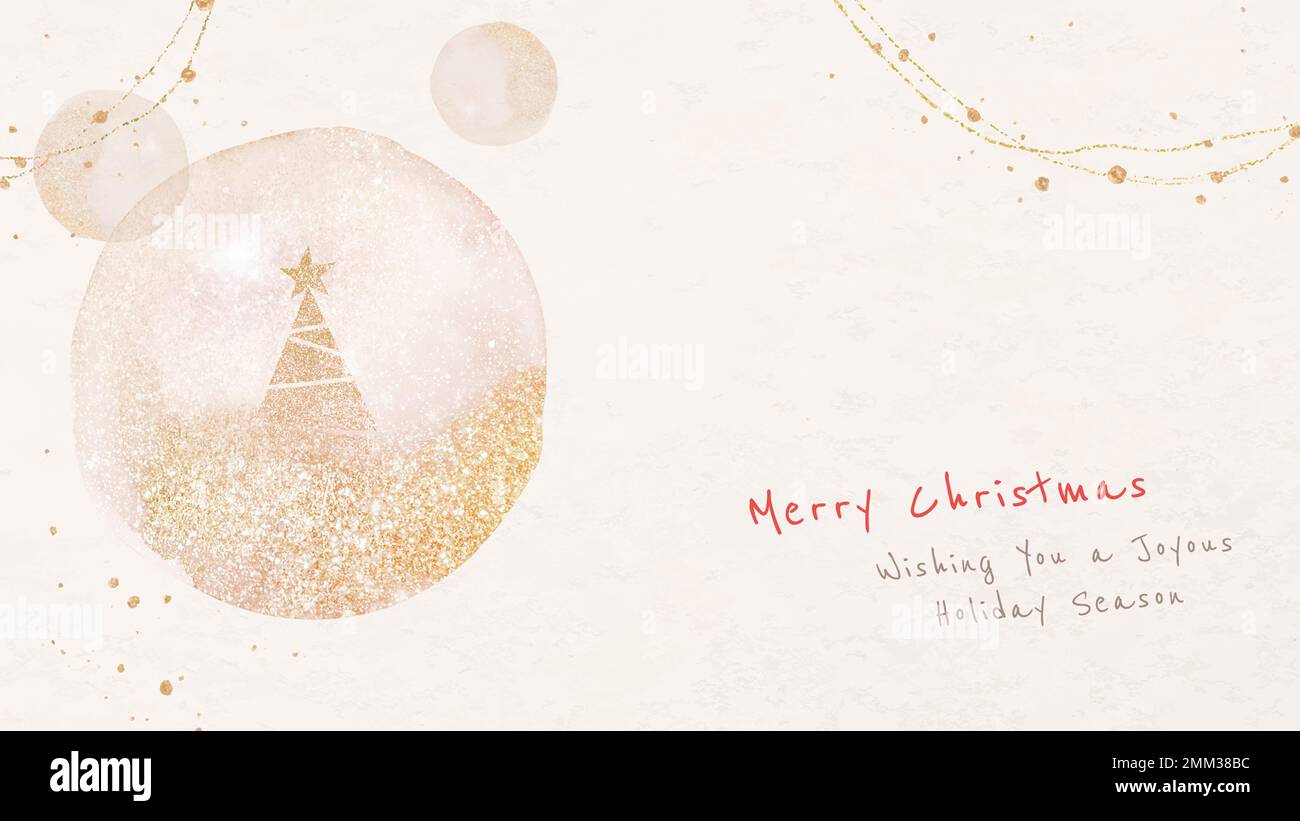 Christmas desktop wallpaper template, editable greetings, festive ...