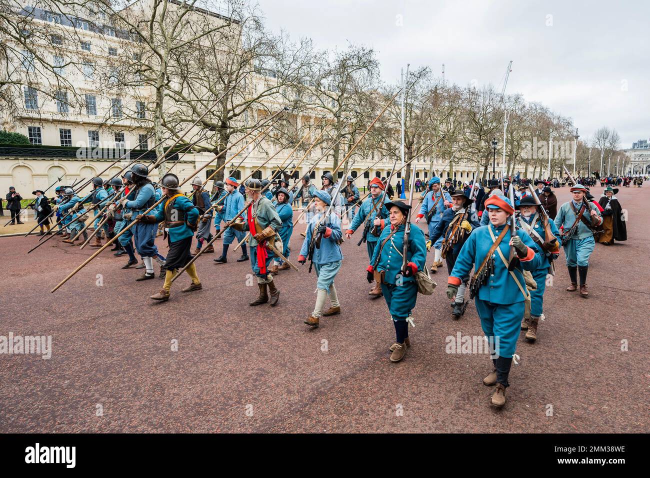 London, UK. 29th Jan, 2023. Marching back down the Mall - The King's ...