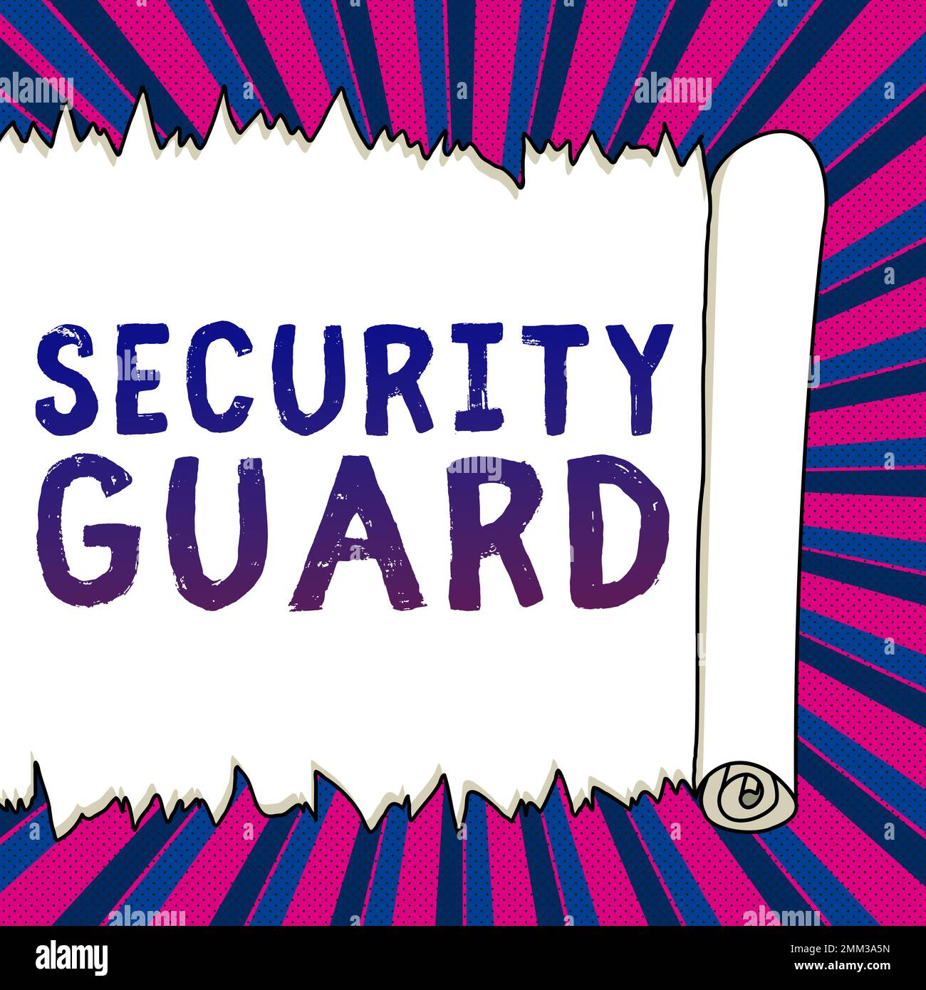 Text caption presenting Security Guard. Word Written on tools used to ...
