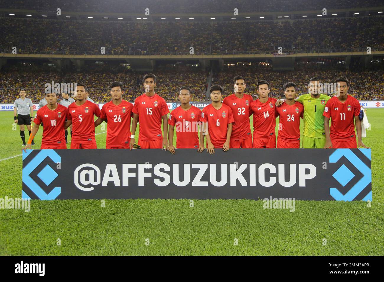 Myanmar soccer team poses before match against Malaysia during the AFF ...