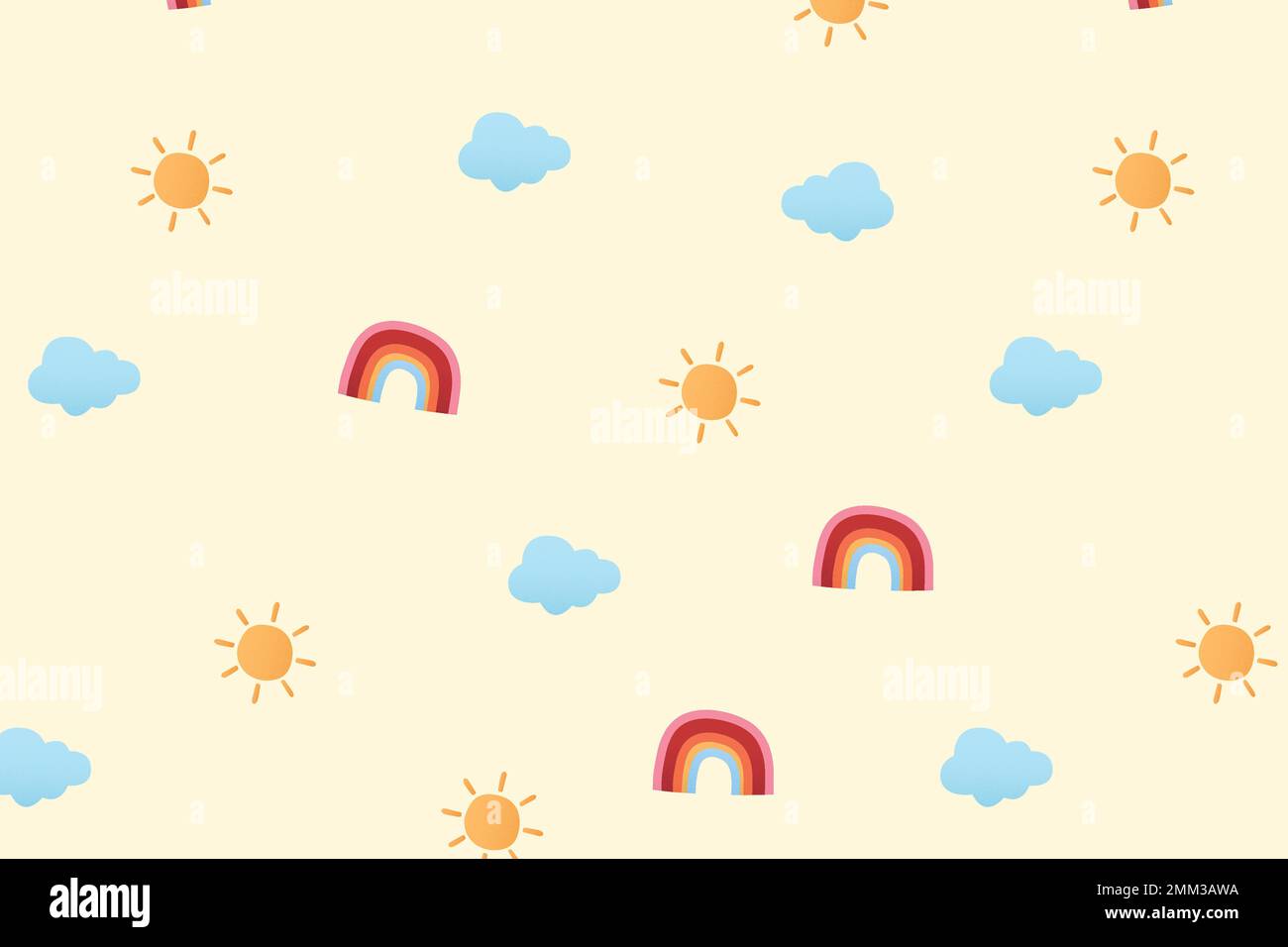 Cute weather pattern background wallpaper, weather vector illustration ...