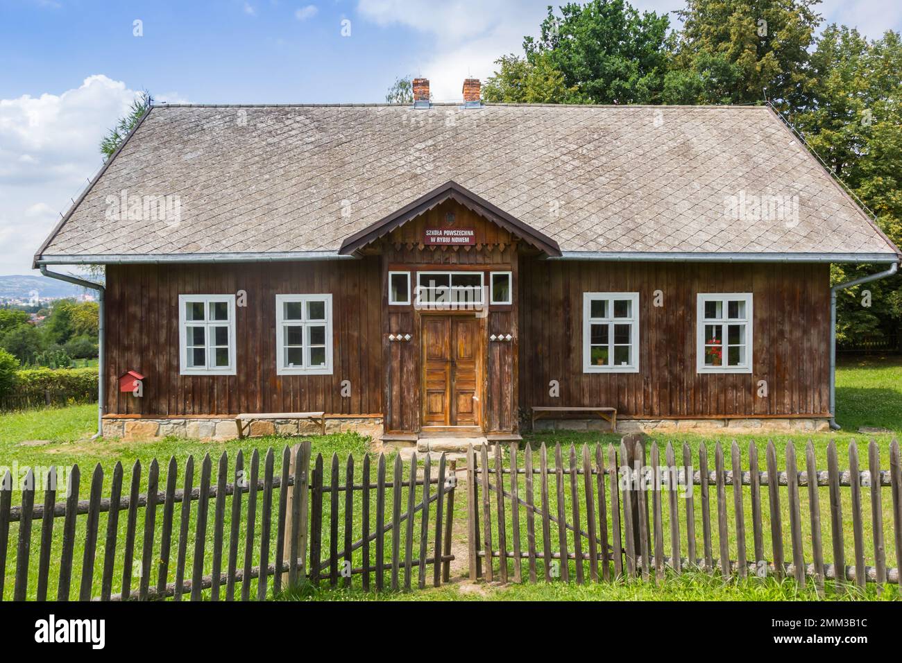 Historic wooden school building in Nowy Sacz, Poland Stock Photo - Alamy