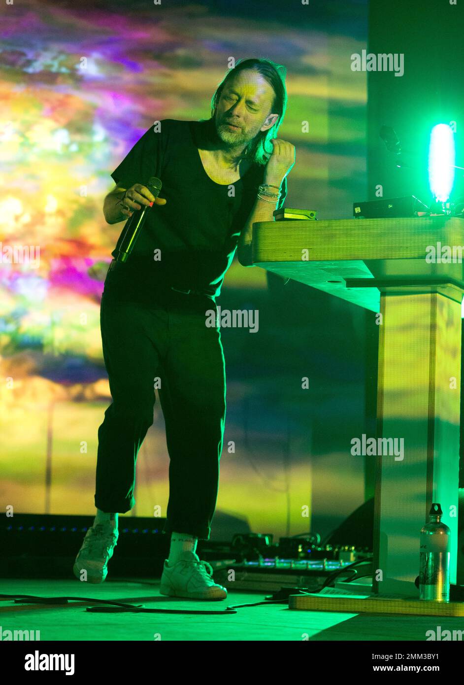 Thom Yorke of the band Radiohead performs solo in concert during the ...