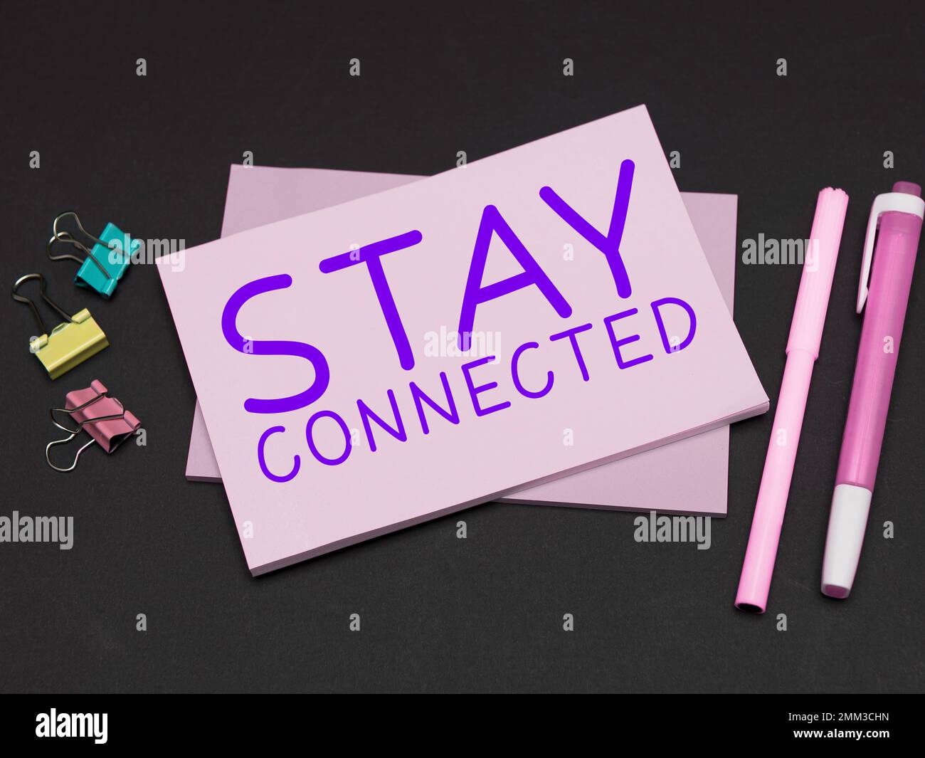 Hand writing sign Stay Connected. Business concept To keep ...
