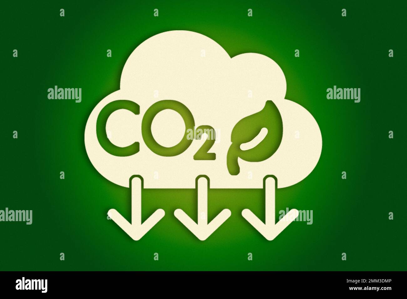 Abstract minimalism design of CO2 lettering cut out paper with green ...