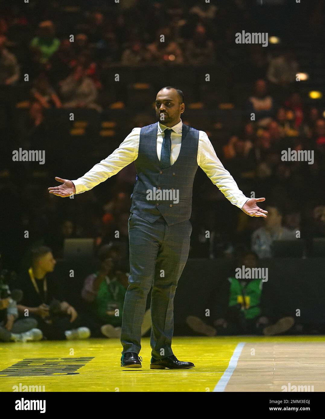 Leicester Riders Head Coach Krumesh Patel during the game against ...