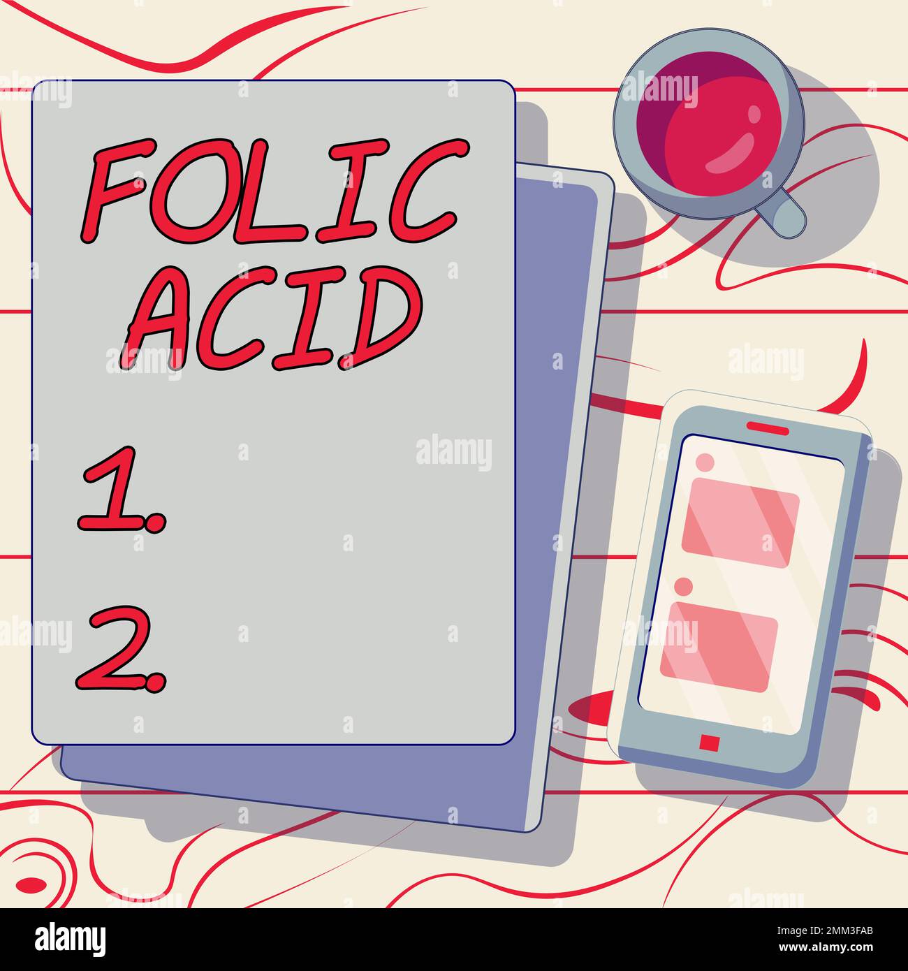 Hand writing sign Folic Acid. Business showcase Vitamin required for ...