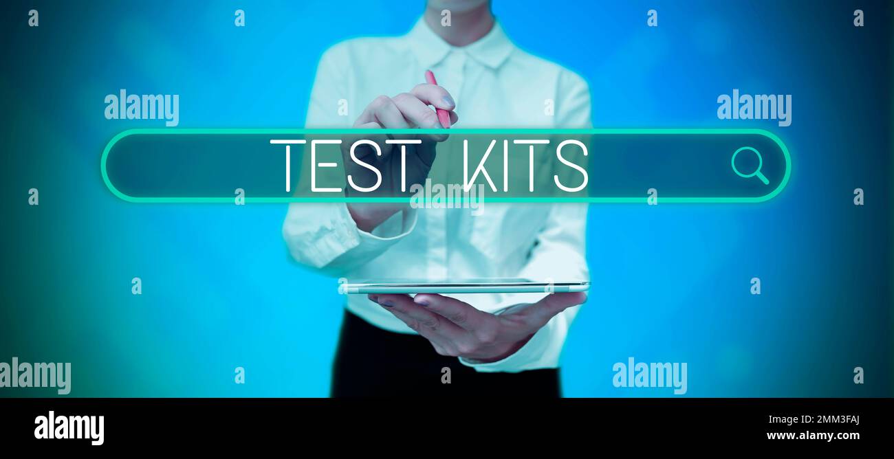 Conceptual display Test Kits. Concept meaning collection of certain ...