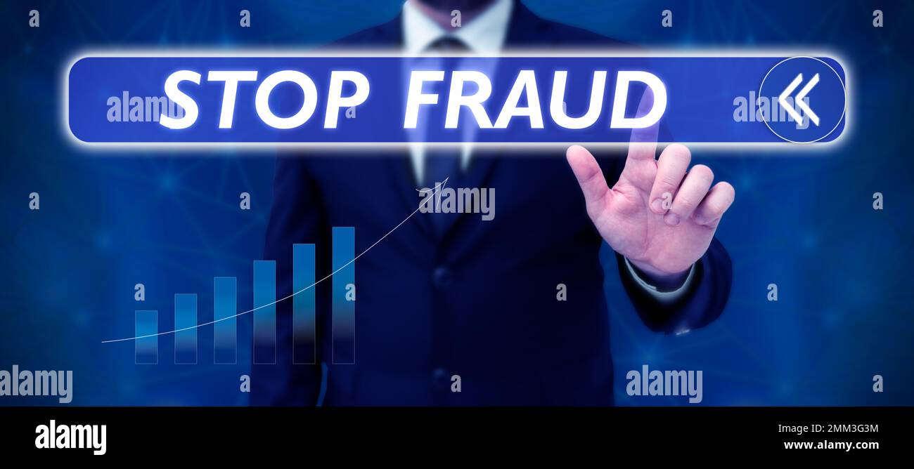 Writing displaying text Stop Fraud. Business concept campaign advices ...