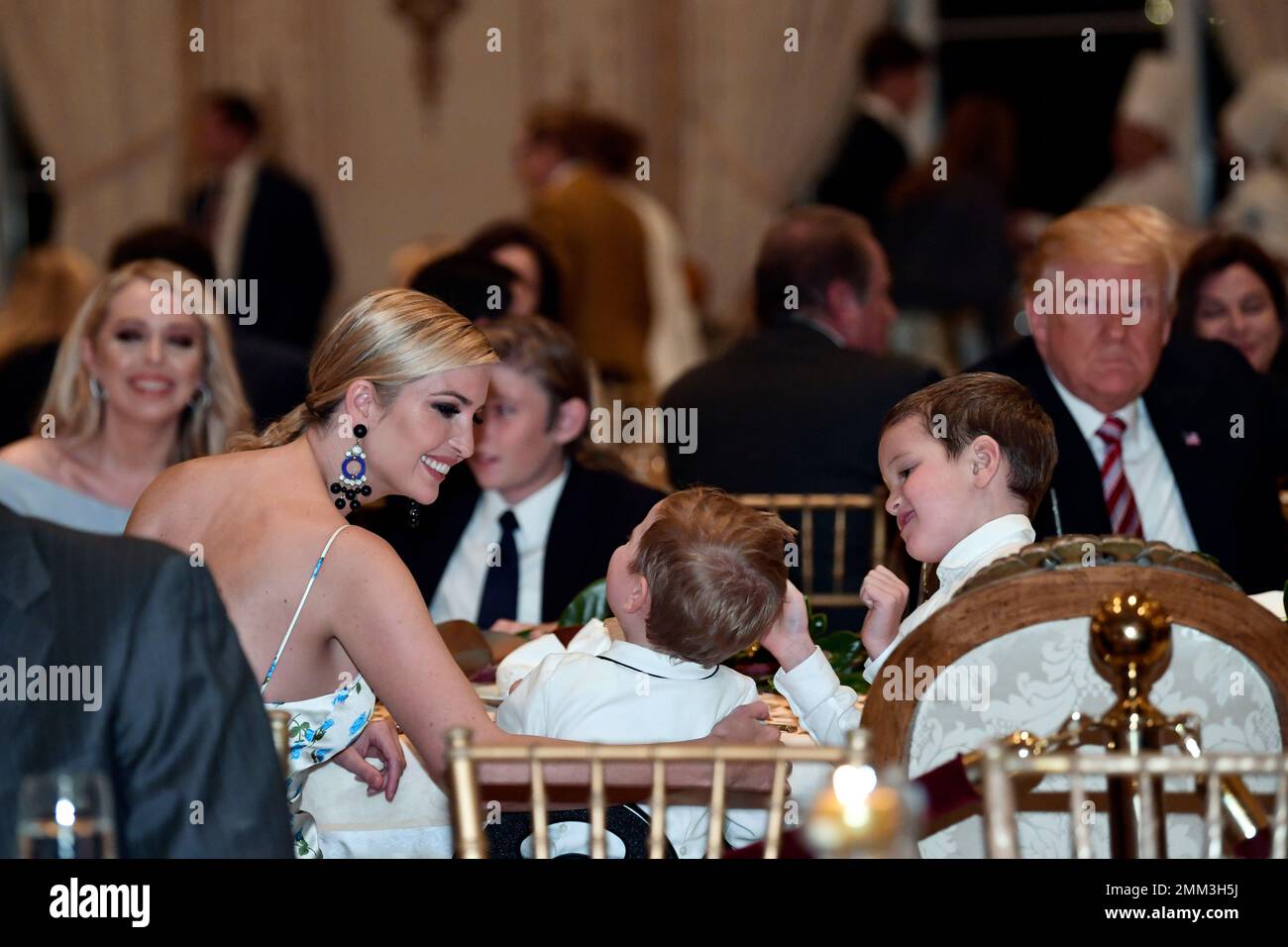 Ivanka Trump talks with her kids as she has Thanksgiving Day dinner at ...