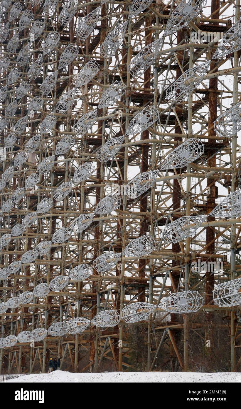 A Soviet-era top secret object Duga, an over-the-horizon radar system ...