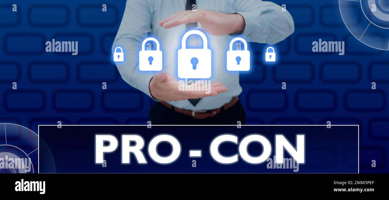 Inspiration showing sign Pro Con. Business idea everything its benefits ...